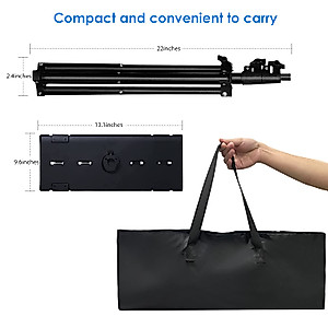 YOWHICK Projector Tripod Stand for 23" to 61", Foldable Laptop Tripod, Multifunctional DJ Racks/Projector Stand with Adjustable Height, Perfect for Office, Home, Stage or Studio