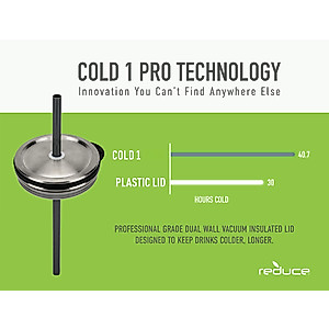 Reduce Vacuum Insulated Cold 1 Pro Tumbler-Mug Lid - Vacu-Shield Technology Keeps Drinks Colder for Longer - Includes 2 Straws - Fits most 30-50oz Tumblers or Mugs