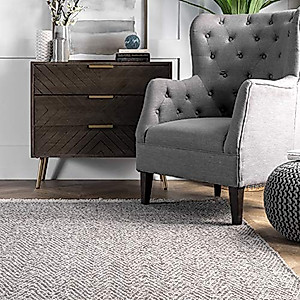 nuLOOM Ashton Simple Wool Tassel Area Rug, 3' x 5', Grey