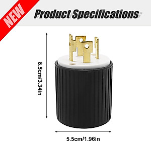 Saihisday NEMA L14-30P Twist Locking Plug and Connector,Generator Locking Plug Adapter 30 Amp 125/250V, UL Listed