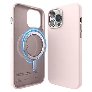 elago Magnetic Silicone Case Compatible with MagSafe Compatible with iPhone 13 Pro Max 6.7 Inch - Built-in Magnets, Protective Cover, Compatible with All MagSafe Accessories (Lovely Pink)
