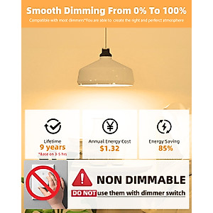 Lumiverse A19 Led Light Bulb, 9 Watt [60W Equivalent], 2700K Soft White, E26 Base Bulb, Non-dimmable, 800lm Light Bulbs, UL Listed, 24 Pack