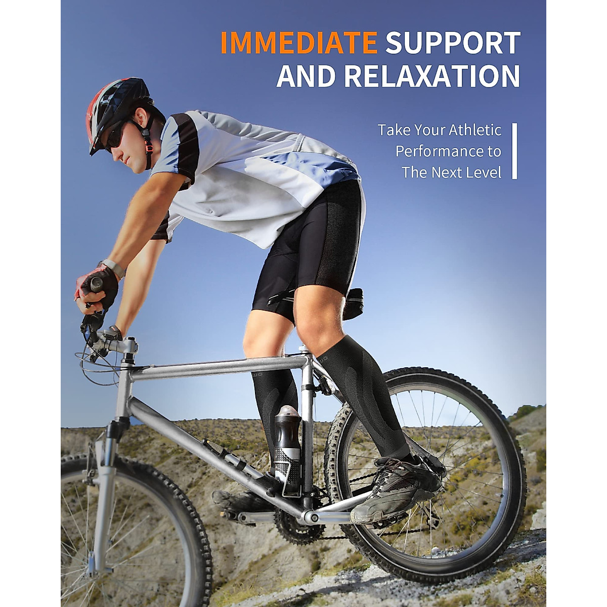 CAMBIVO 3 Pairs Calf Compression Sleeve for Women Men, Leg Support for Shin Splints, Varicose Vein (Gray, XX-Large)