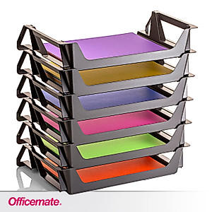 Officemate Recycled Desk Tray, Side Load, 15 1/8 x 8 7/8 x 15, Letter/A4, 6/PK (26212)