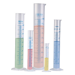Lurrose Measuring Cylinder Graduated Cylinder Lab Test Tube Set of 4, Plastic Graduated Cylinder Set 10, 25, 50, 100ml