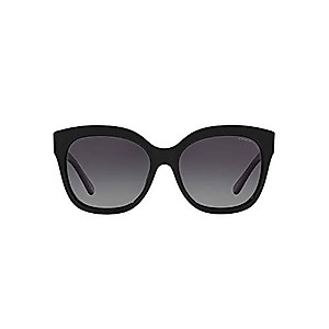 COACH Woman Sunglasses Black Frame, Grey Gradient Polar Lenses, 56MM