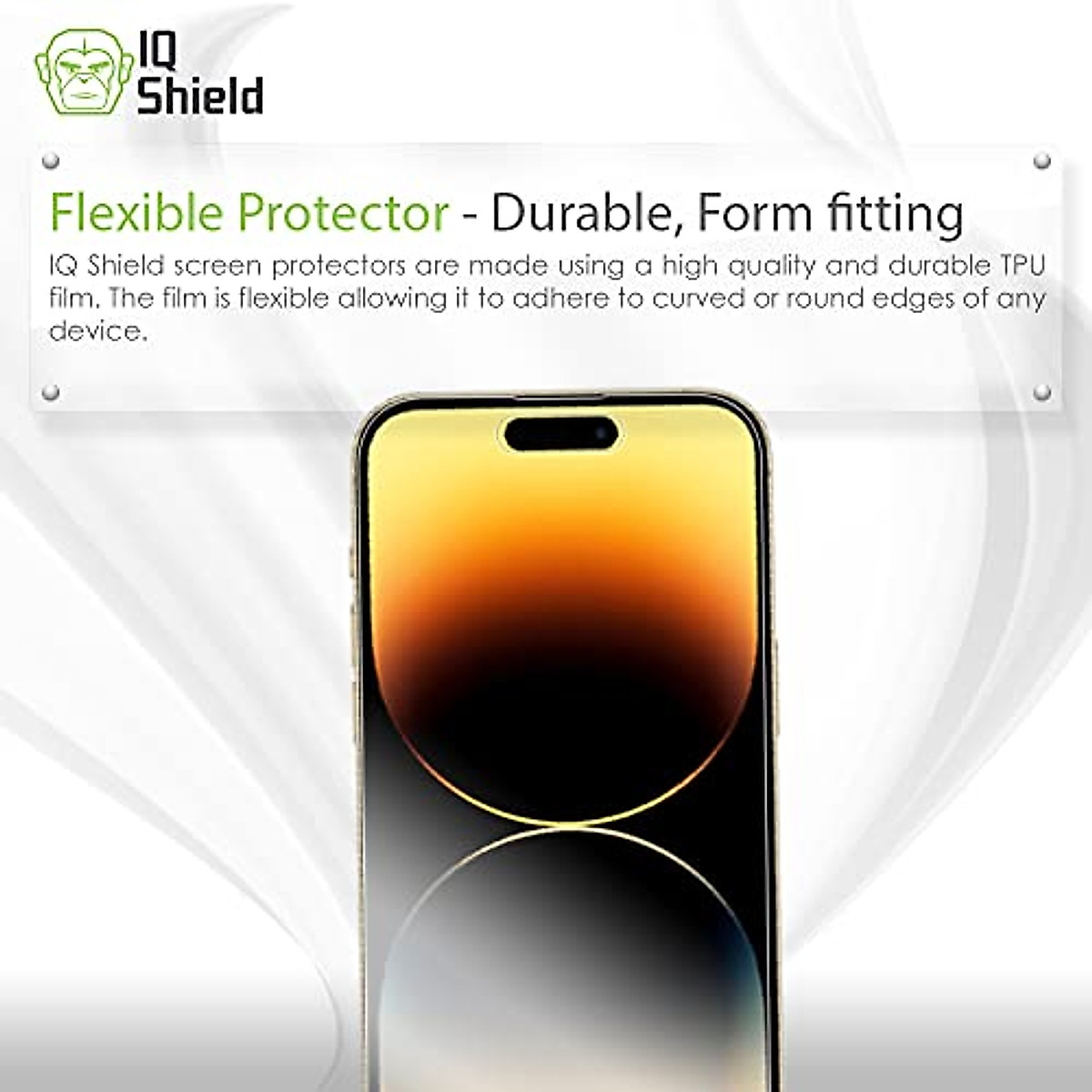 IQShield Screen Protector Compatible with Apple iPhone 14 Pro Max (6.7 inch)(2-Pack) Anti-Bubble Clear TPU Film
