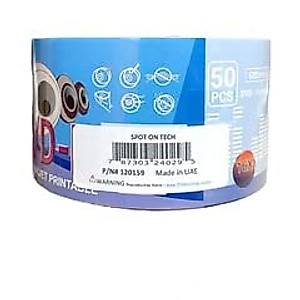 DVD-R 16x 4.7GB White Inkjet Hub Printable 50 Pieces by LSK Media | Blank DVDs for Burning Video | DVD Discs Blank | Recordable DVDs