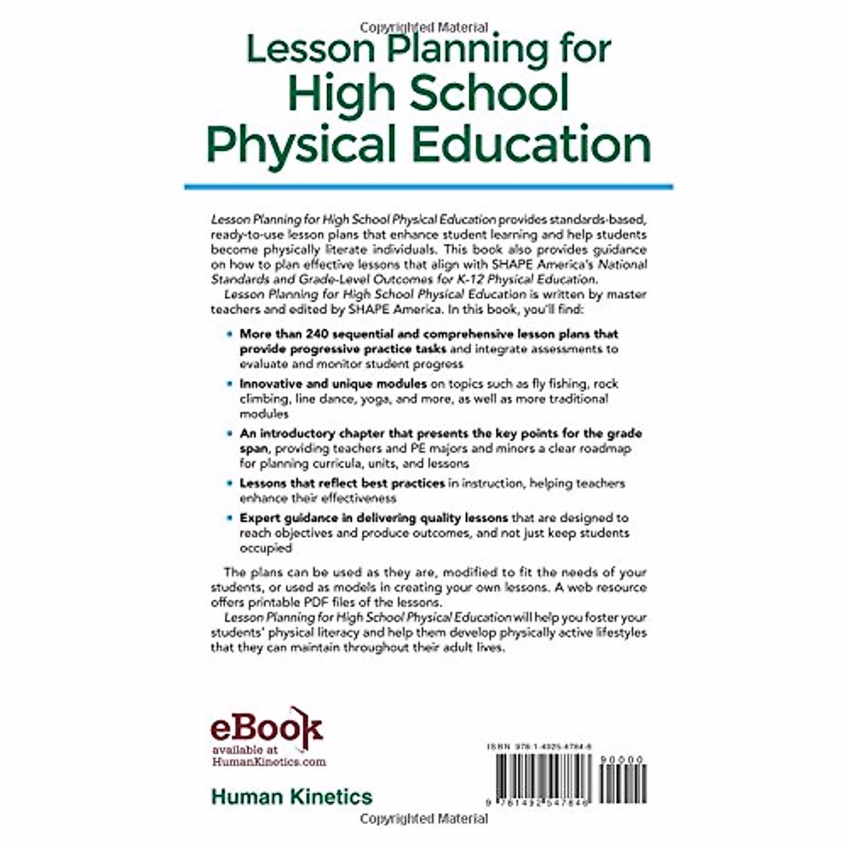 Lesson Planning for High School Physical Education: Meeting the National Standards & Grade-Level Outcomes (SHAPE America set the Standard)