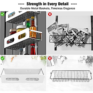 GONAT 6 Tier Shower Caddy Organizer, Over the Door Storage Hanger,Shower Shelves Rack with Door Hook, Bathroom Storage Hanger and Organizer, Cabinet Spice Storage Hanger (6 * 6' Wide Bakets, White)