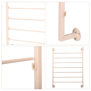 YAGEANNL Ribbon Storage Organizer,Wall Mounted Ribbon Organizer,Wrapping Paper Rack,7-Layer Metal Ribbon Storage for Craft Room,Flower Shop,Gift Wrapping Paper,Milky White