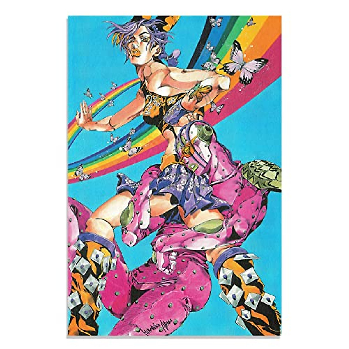 KGARB Jjba Poster JoJos Bizarre Adventure Poster Jolyne Cujoh Canvas Wall Art Print Picture for Office Room Decor Gift 16" x 24" Unframed