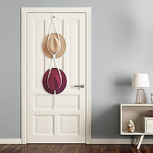 Topretty Hat Organizer 3 Pieces Boho Hats Rack Handmade Cotton Rope Woven Hat Hangers Bohemian Hat Holder for Man and Women Caps Storage Wall Display Living Room Bedroom Decor