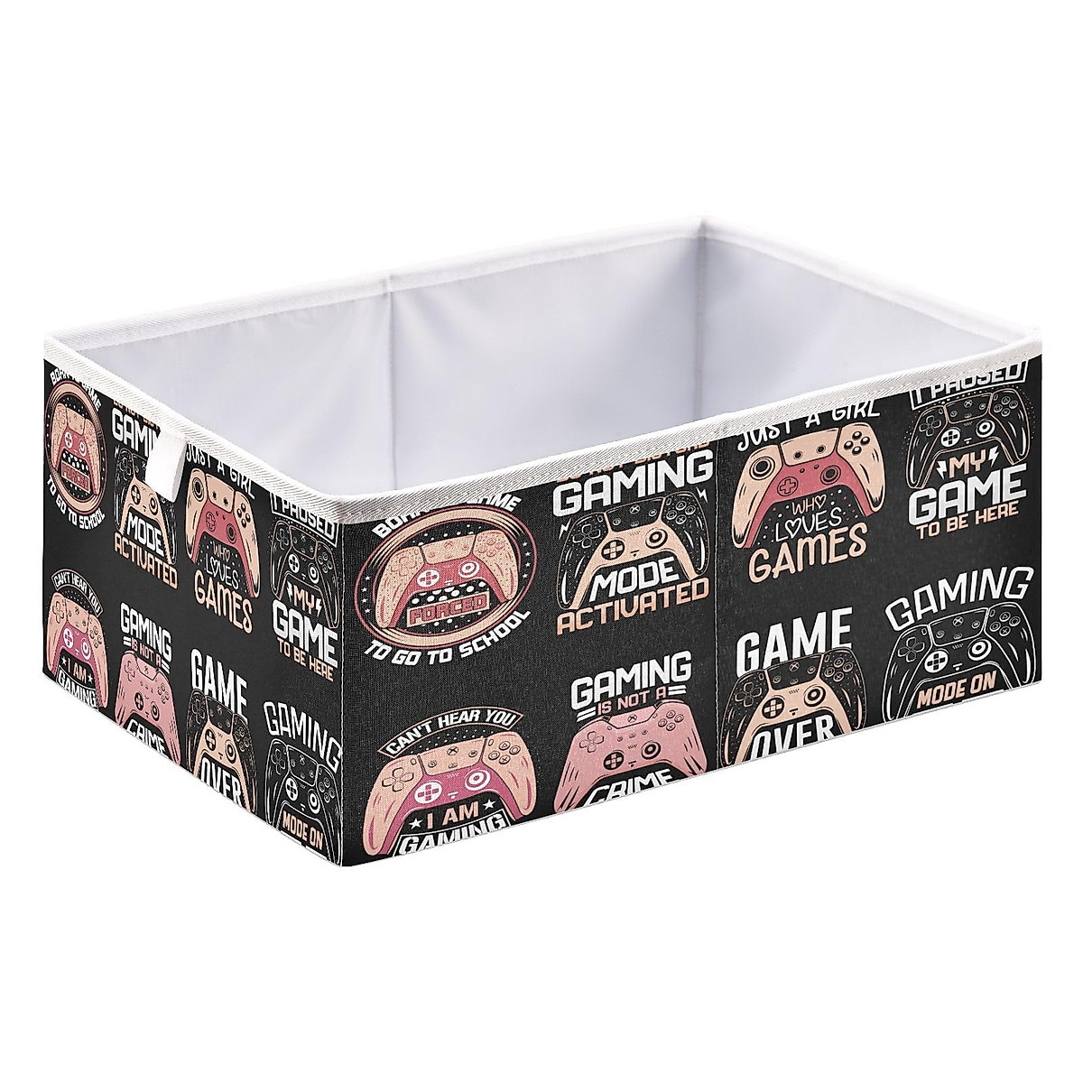QUGRL Game Controller Set Storage Bins Organizer Gamepad Joystick Foldable Clothes Storage Basket Box for Shelves Closet Cabinet Office Dorm Bedroom 15.75 x 10.63 x 6.96 in