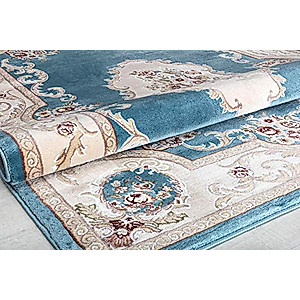Rugs America Century Centurion CY10A Aubusson Blue Transitional Vintage Area Rug, 2'0"x4'0"