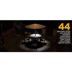 Umbrella Light, Magictec 44 LED Patio Umbrella Cordless Lights with 3 Lighting Modes Operated by 4 AA Battery (NOT Include) for Patio Umbrellas Camping Tents or Outdoor Use