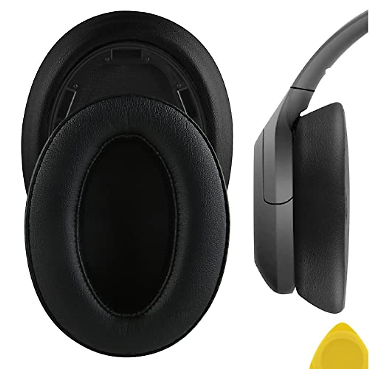 Geekria QuickFit Replacement Ear Pads for Sony WH-H910N Wireless Noise-Canceling Headphones Ear Cushions, Headset Earpads, Ear Cups Repair Parts (Black)