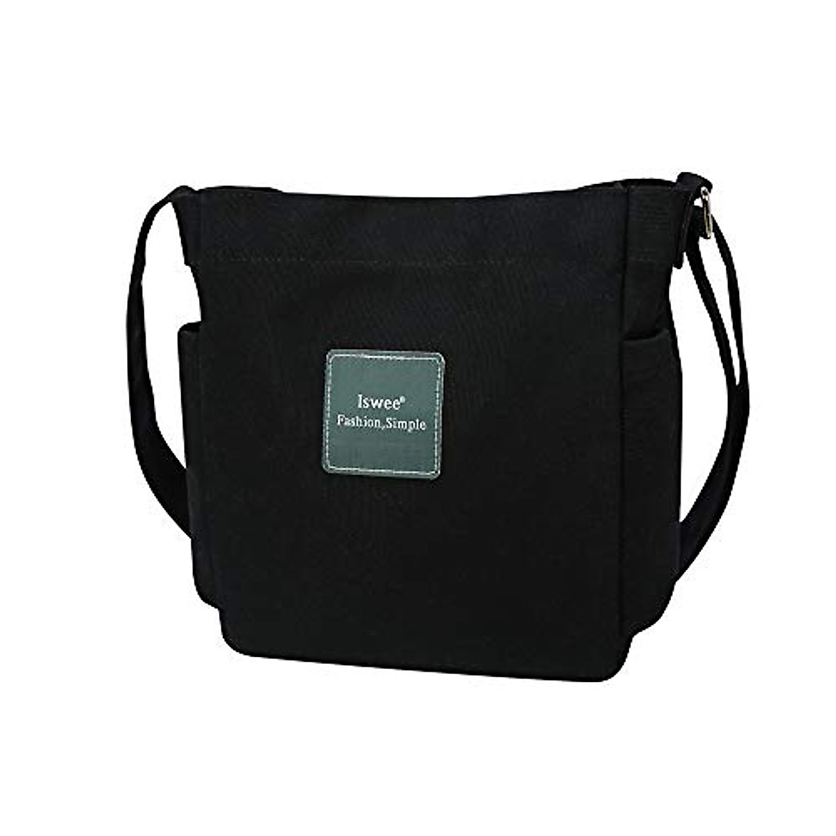 Iswee Women’s Canvas Shoulder Bag Small Hobo Purse and Handbag Crossbody Bag Messenger Bags (Black)