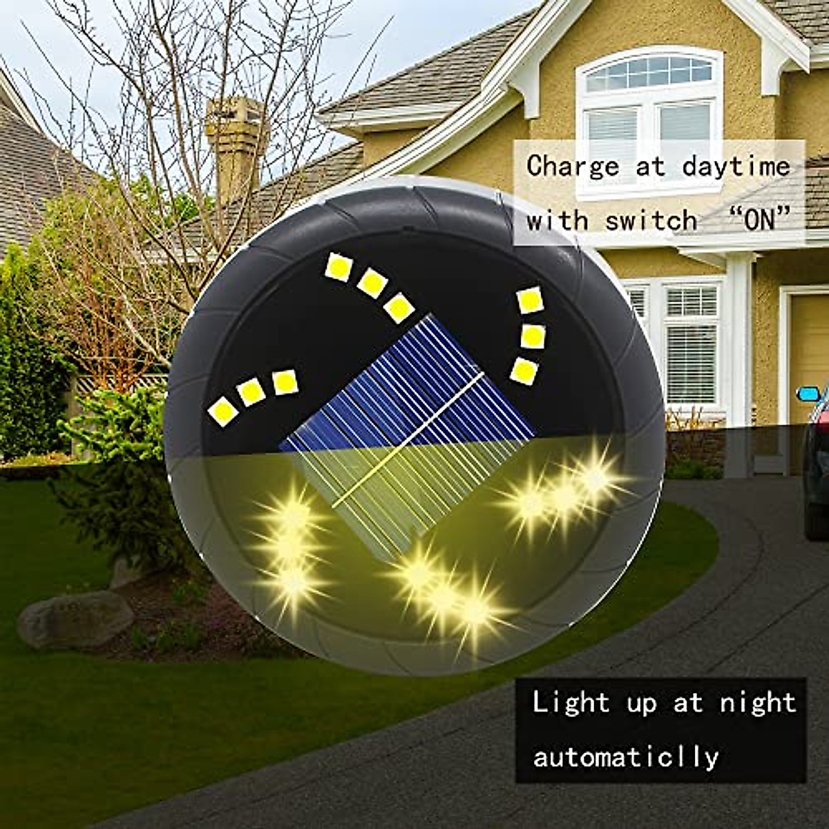 Jorft Solar Lights Outdoor Garden, 8 Pack 18 LED Solar Powered Waterproof Floor Ground Lamps Landscape Lighting for Lawn Pathway Deck Patio Use Warm White