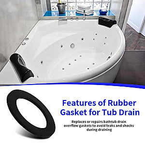 1-3/4-Inch by 2-5/8-Inch Rubber Tub Drain Gasket for Shoe Tub Bathtub Overflow Gasket Stopper, Silicone Bathtub Drains Seal Applied to Bathtub Drains, Sealing Gaskets - Prevent Tub Leakage (10 PCS)
