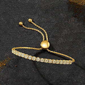 Ross-Simons 1.00 ct. t.w. Diamond Cluster Bolo Bracelet in 18kt Gold Over Sterling