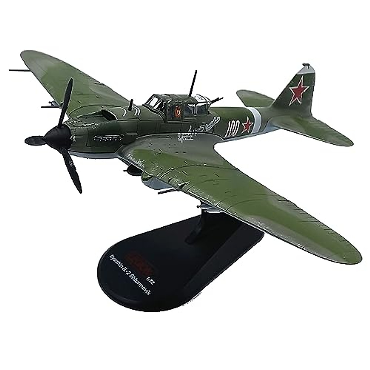 Ilyushin IL-2M3 Sturmovik Aircraft #100 Green Camouflage Piloted by Vasily Emelyanenko Soviet Air Force 1/72 Diecast Model Airplane by Legion LEG-14629LB