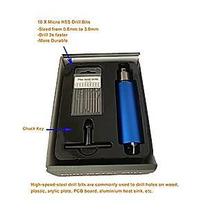 PlusRoc 0.3-4mm Mini Electric Hand Drill With 3-12V DC Variable Speed Control Power Adapter, Portable Handheld Drill For Crafting PCB Resin