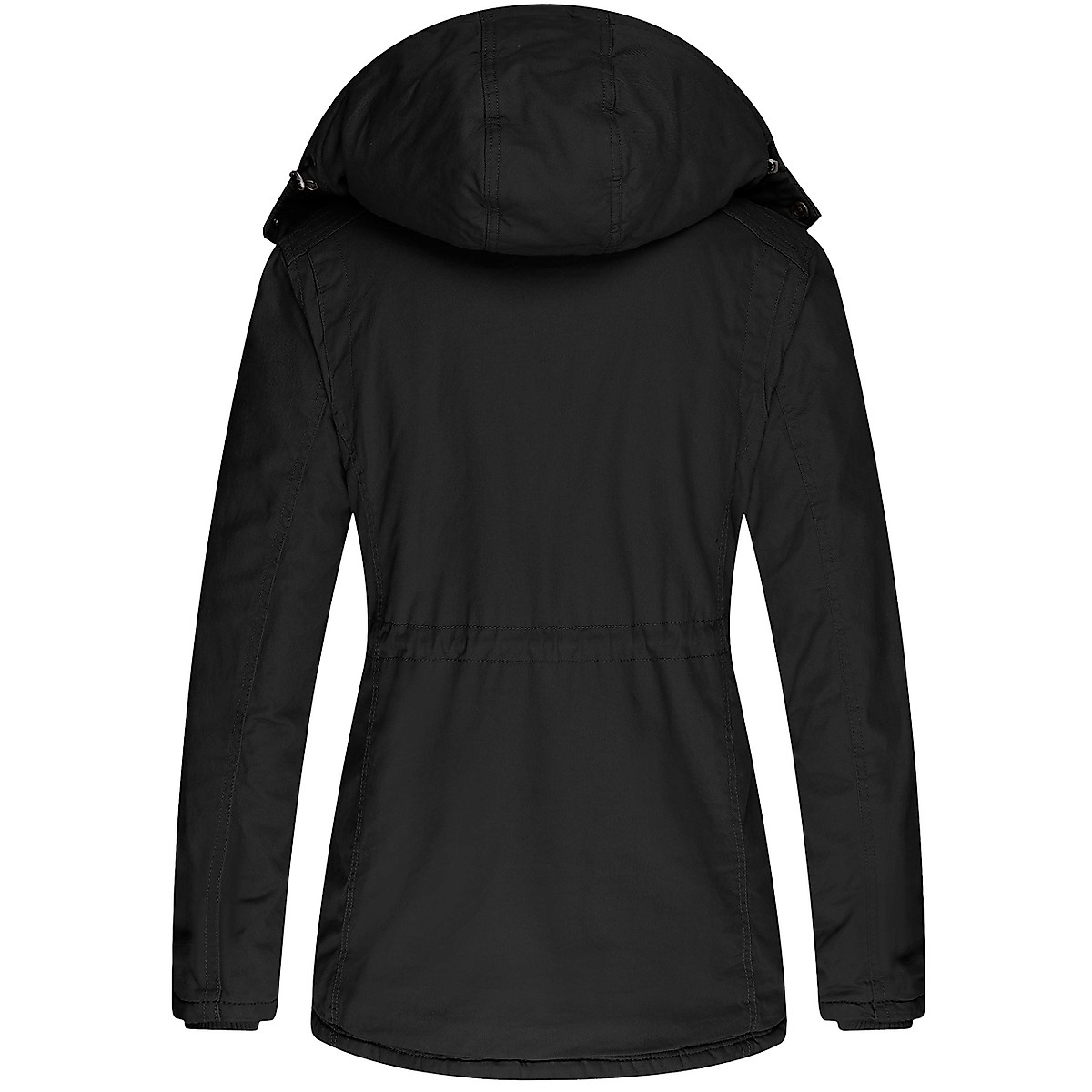 wantdo Women's Warm Thickened Parka Jacket Black XL Ladies' Water Resistant Winter Coat Navy XL