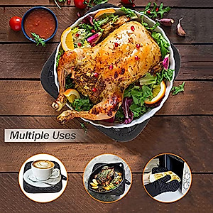 4 Pack Hot Pads for Kitchen Pot Holders for Kitchen Heat Resistant Oven Mitts and Pot Holders Sets Oven Terry Cloth Hot Pads Pot Holders for Cooking Baking