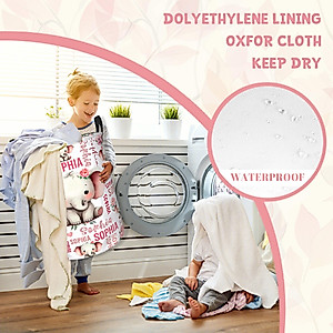 Custom Elephant Laundry Baskets,Personalized Elephant Gifts,Customize Baby Name Laundry Hamper for Kids Boys Girls Adults,Collapsible Clothes Storage Organizer,One Size