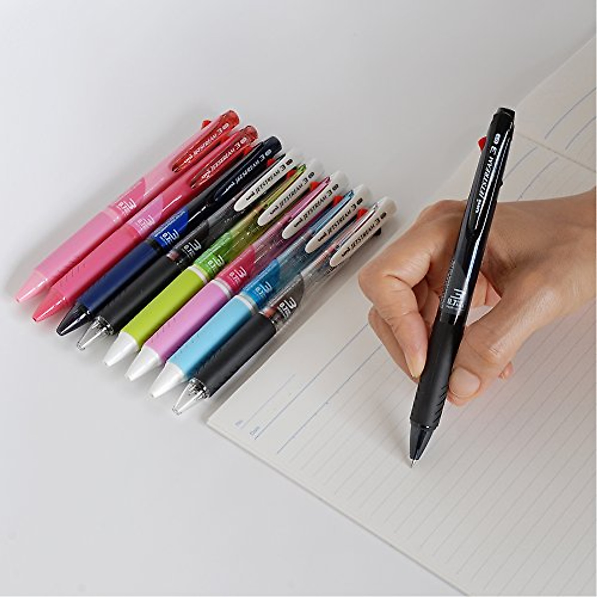 uni Ballpoint Pen Jetstream 3 Color Black, Red, Blue Ink 0.7mm, Transparent (SXE340007.T)
