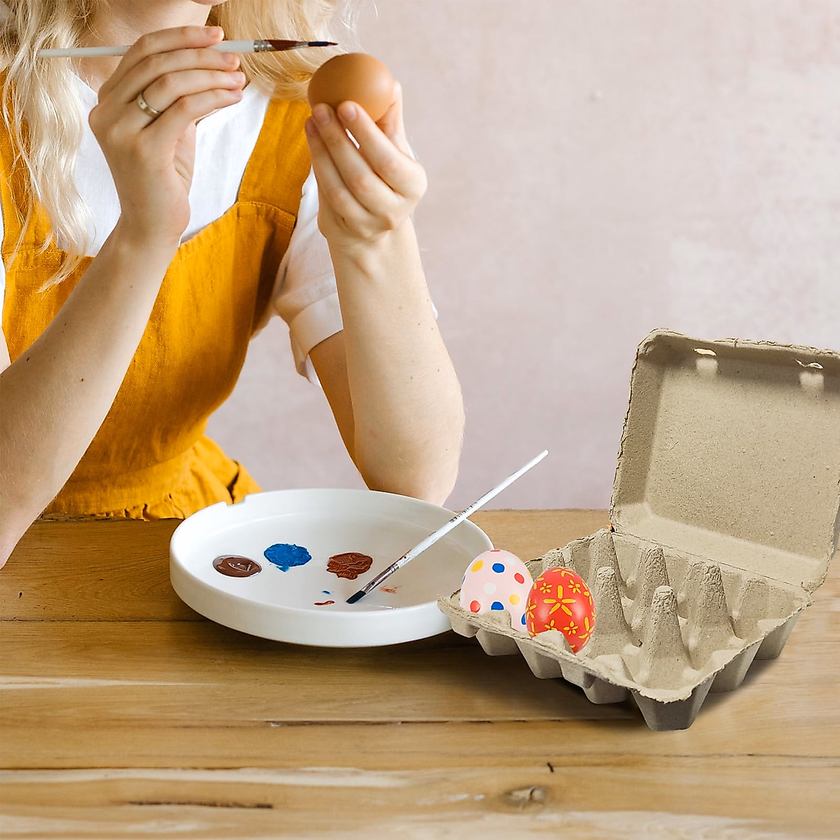 QPEY 25 Pcs Egg Cartons Cheap Bulk, 3x4 Eggs 12 count Pulp Paper Egg Tray Egg Storage Containers Holder for Supermarkets, Kitchen, Vegetable Markets