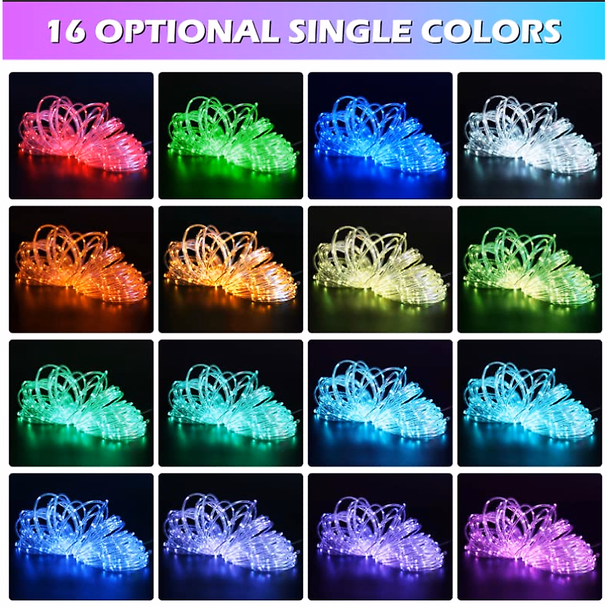 SURLED 99Ft LED Rope Lights Outdoor, 16 Colors Changing Outdoor String Light Plug in, 300 LEDs Waterproof Rope Light with Remotes for Bedroom Wedding Patio Party Garden Halloween Christmas