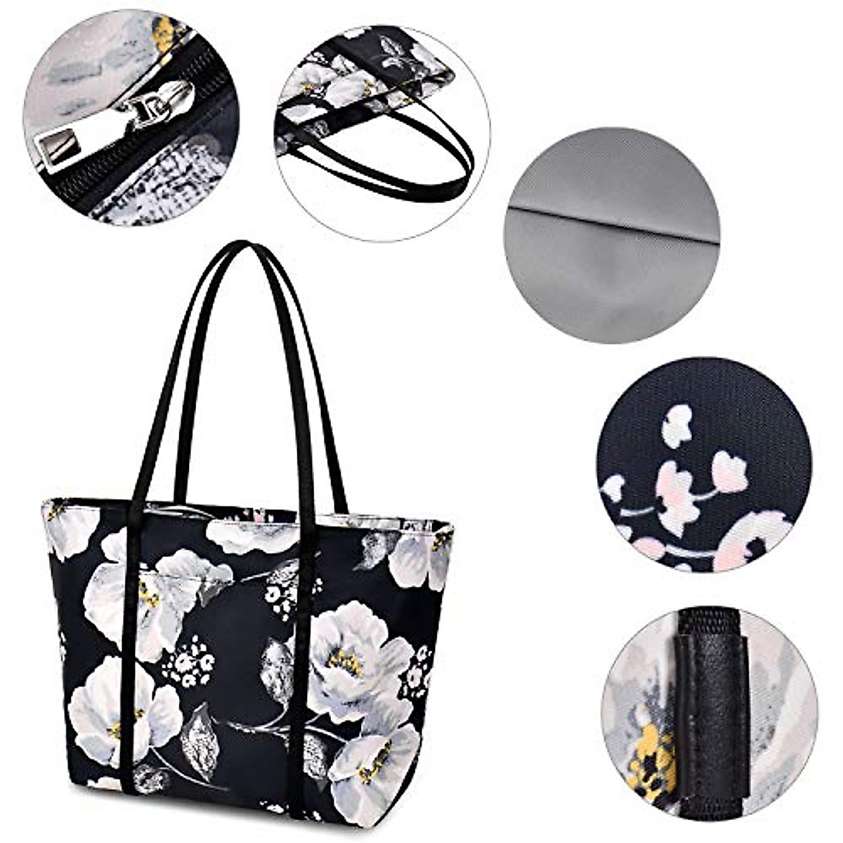 Floral Tote Bag Shoulder Bags For Women Waterproof Tote Handbags For Teens Beach School - Big Flower
