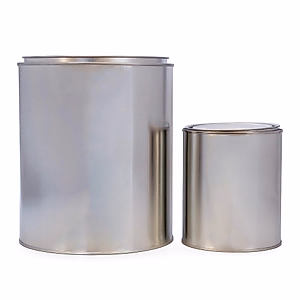 Cornucopia Gallon & Quart Paint Cans Combo Pack; Unlined Metal Cans w/ Lids / No Handle Style