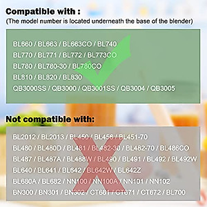 Single Serve 16 oz Blender Cups & 6 Fins Blender Blade Assembly Replacement Parts Compatible w/Nutri Ninja BL770 BL771 BL772 BL740 BL780 BL660 BL663 Professional Smoothie Blender | 2 Cups & 1 Blade