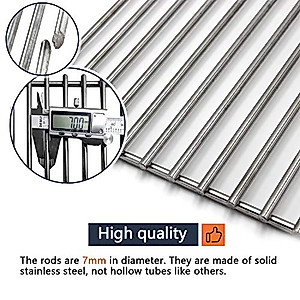 Hongso 17 3/8" Solid 304 Cooking Grill Grid Grate for Home Depot Nexgrill 720-0830H, Charbroil 466446015, 463241113, 463446017, 466446015, 466446115, Master Forge 1010037 Gas Grills, 2 Pack, SC1712