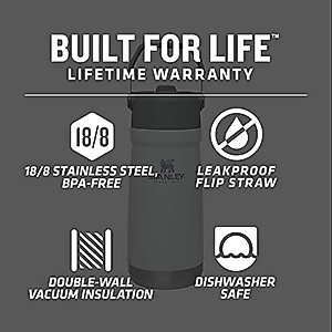Stanley IceFlow Stainless Steel Water Jug with Straw, Vacuum Insulated Water Bottle for Home and Office, Reusable Tumbler with Straw Leakproof Flip, 17 ounces