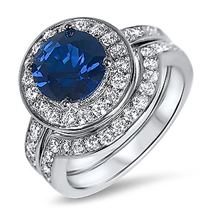 His Hers CZ Wedding Ring Set TRIO 3 PCS Bride Groom Couples Rings Him Her 9/7