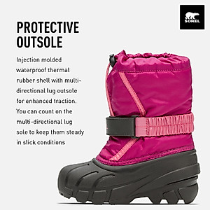 Sorel Youth Unisex Little Children's Flurry Boots - Deep Blush, Tropic Pink - Size 11