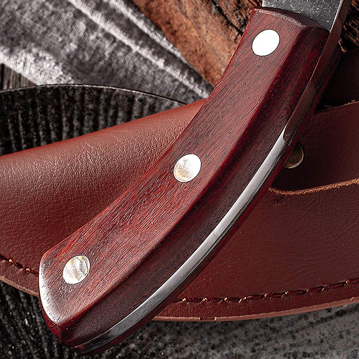 Balaweis Upgraded Chef Knife 5 inch Professional Kitchen Boning Knife Sharp Blade Cutting Cooking Stainless Steel Knife Handmade Forged Hammered kitchen Knife Outdoor BBQ Portable travel Meat Cleaver