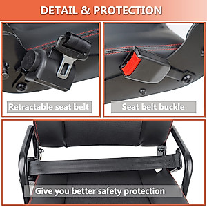 TICSEA Universal Forklift Seat,Tractor Seat with Adjustable Back,Safety Belt and Operator Position Switch,Excavator Skid Loader Backhoe Dozer Telehandler