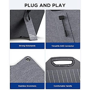 100W Potable ETFE Solar Panels, BigBlue Solarpowa100 Folding Solar Panel(24.6V/4.16A) with Kickstand, Compatible with Jackery/ECOFLOW/Anker/Goal Zero Power Station, Waterproof Camping Solar Charger