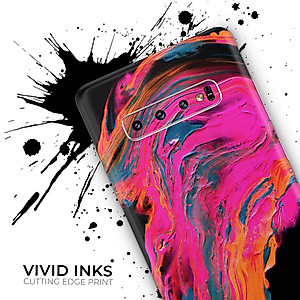 DesignSkinz Liquid Abstract Paint V73 Protective Vinyl Decal Wrap Skin Cover Compatible with The Samsung Galaxy S20 (Screen Trim & Back Glass Skin)