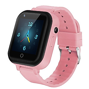 Beacon Pet Kids Smart Watch with GPS Tracker Phone Watch w Video Chat 3-Way Calling Child GPS Watches 4G Smart Watch with SIM Slot (Pink)