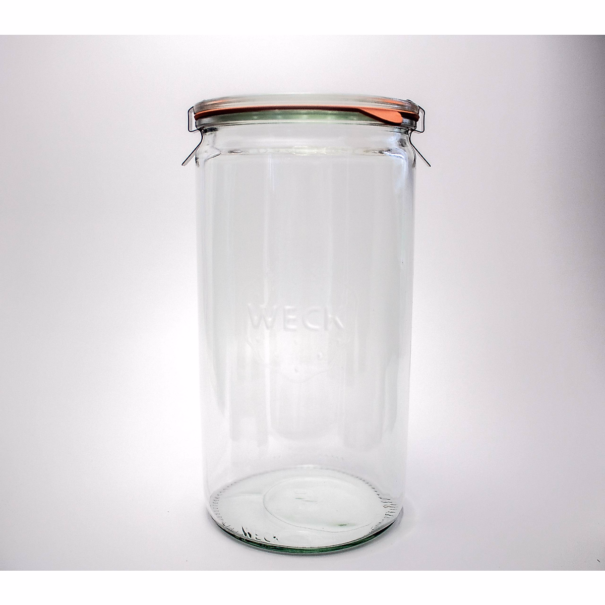 Weck Jar 974 Glass Jars 1.5L with Large Storage Capacity Preserving Jars with Airtight Lids Suitable for Pickling - 1 Jar with Glass Lid & Wooden Lid 54 fl. oz