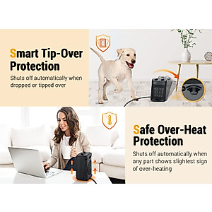 Space Heater, 1500W Electric Heaters Indoor Portable with Thermostat , PTC Fast Heating Ceramic Room Small Heater with Heating and Fan Modes for Bedroom, Office and Indoor Use