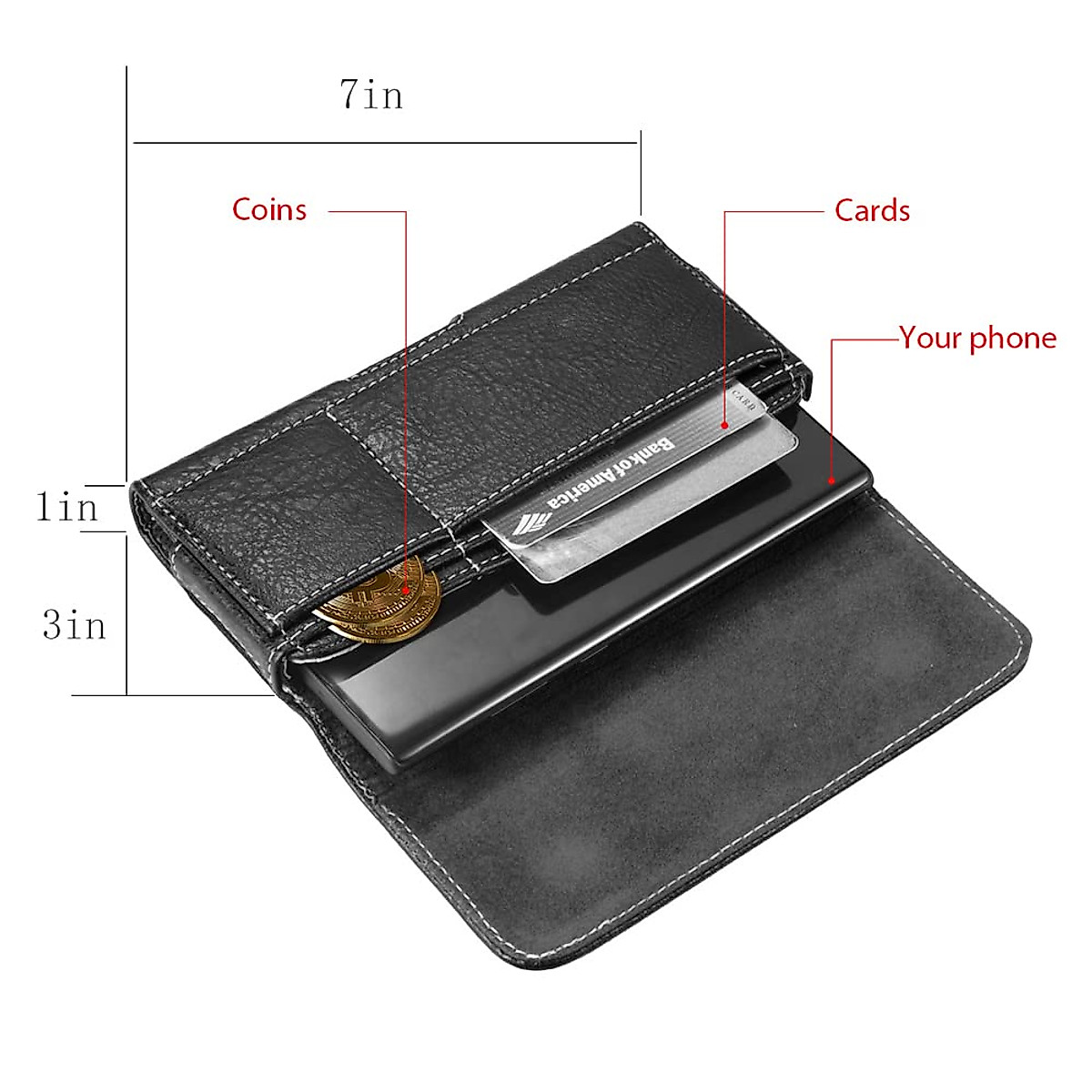 eBigValue Cell Phone Clip Holster with Card Slot for Moto G 5G 2023, Moto G Pure, Moto G Stylus 5G, Galaxy Note 20 Ultra