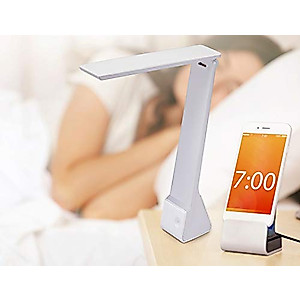 Bostitch Office KT-VLED1810-WHITE Rechargable Battery LED Desk Lamp, 3 Color Temperatures, Flip Open, White