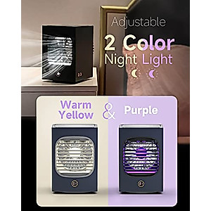 Portable Air Conditioners, 3-IN-1 Rechargeable Small Evaporative Air Cooler, 3 Speeds Cooler Fan, 4000mAh Battery Humidifier, Auto Oscillation, Light, Mini Air Conditioner Cooler for Room Bedroom